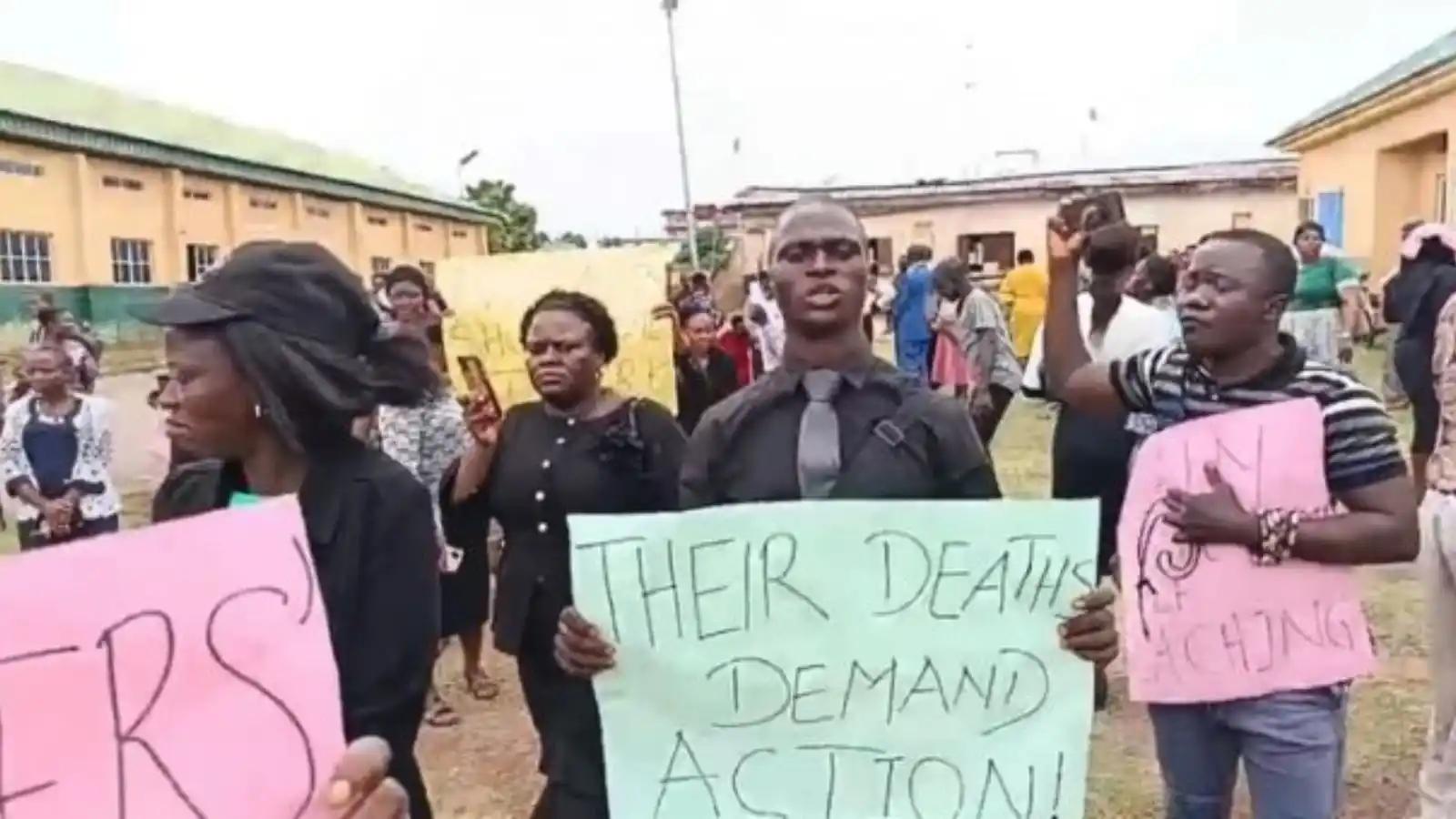 Ogbomoso Teachers Protest Abduction, Killing of Colleagues as Security ...